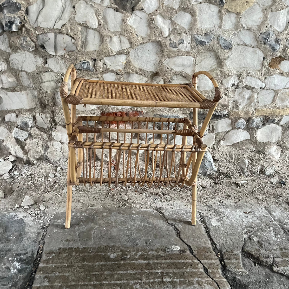 Rattan Side Table/Magazine Rack – The Consortium