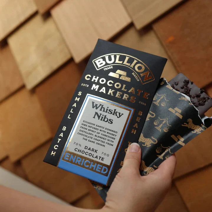 Bullion Chocolate Whisky Nibs - Enriched Bar – The Consortium ...