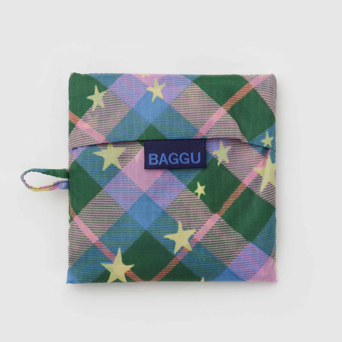 Baggu Reusable Recyclable Standard Bag - Green Star Plaid – The Consortium