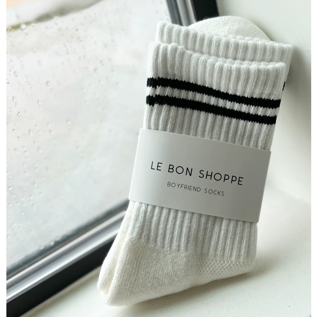 Le Bon Shoppe Boyfriend Socks - Classic White – The Consortium