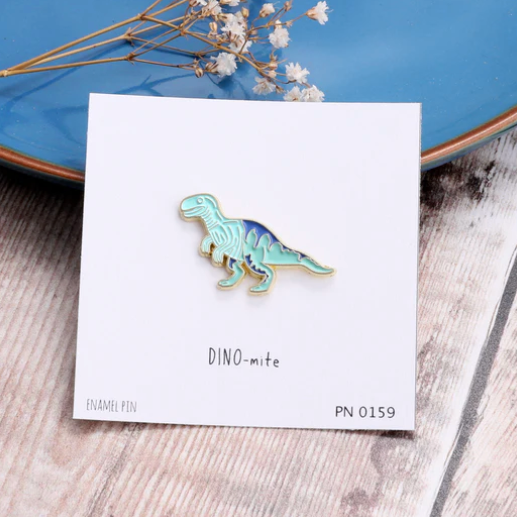 Blue T-Rex Dinosaur Enamel Pin – The Consortium Winchester and Romsey ...