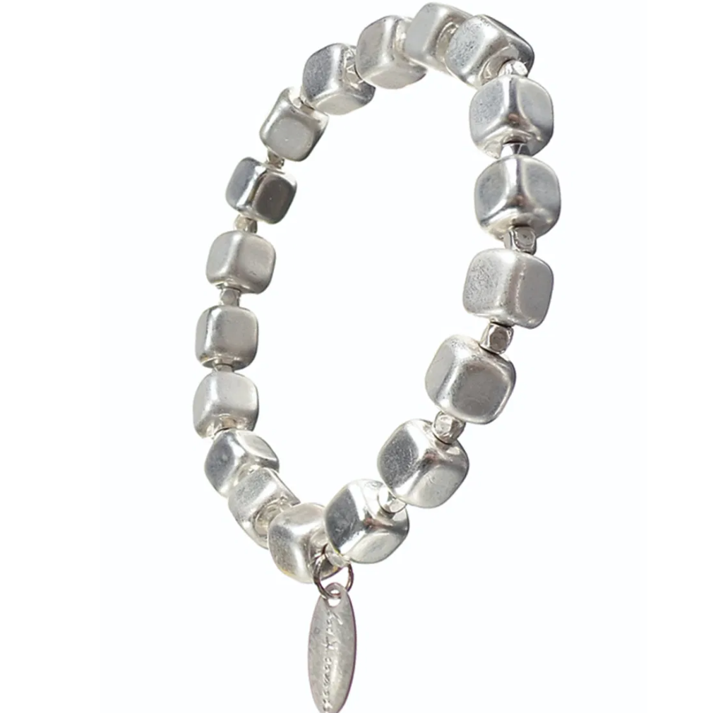 Hot Tomato - Box Clever Chain W/Bugle Bead Links - Worn Silver – The ...