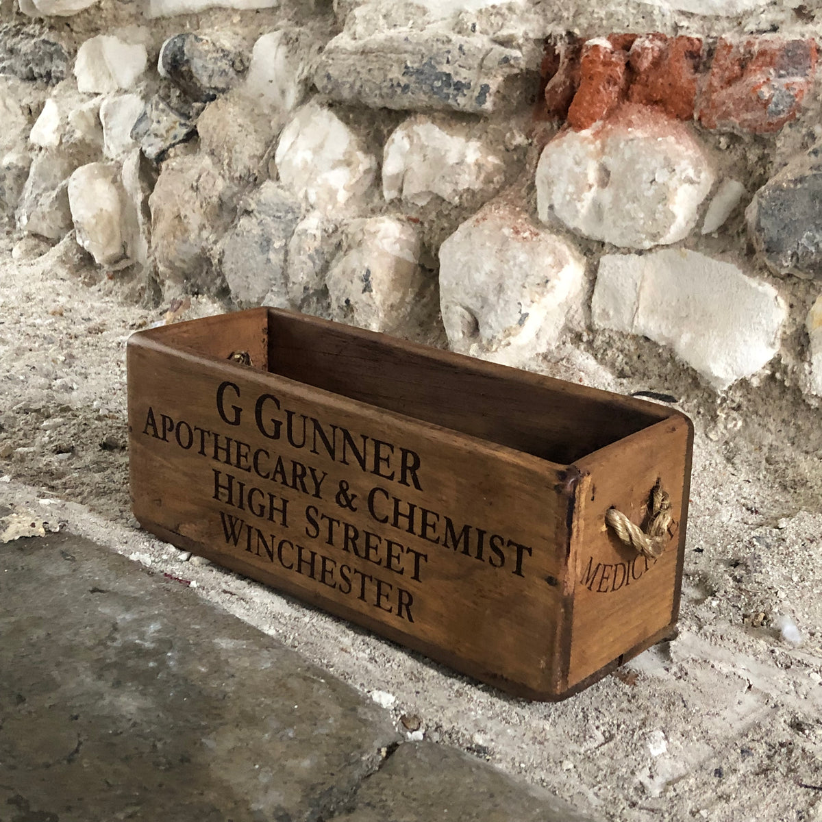 Vintage Style G Gunner Wooden Box - Rope Handle Small – The Consortium